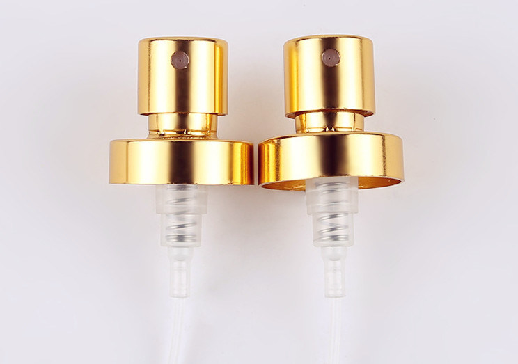 Gold Perfume Atomiser Pump , 18MM Aluminum Mist Sprayer For Perfume Bottles